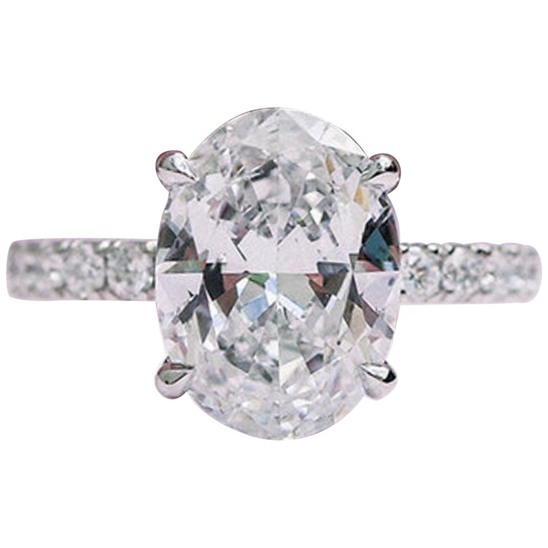GIA Certified 4 Carat Oval Diamond G Color VS2 Clarity Excellent Cut ...