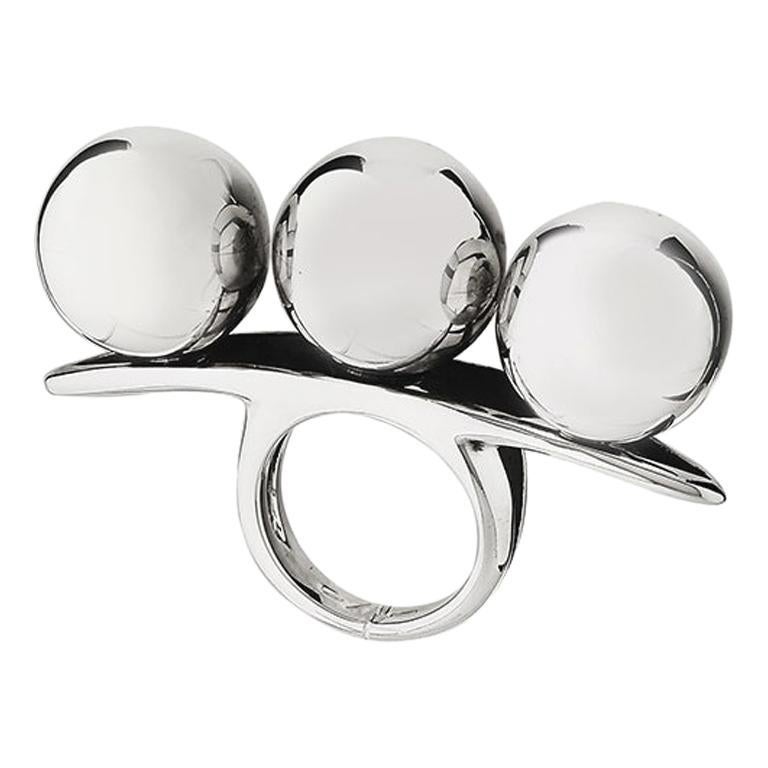 Betony Vernon "Three Sphere Massage Ring" Ring Sterling Silver 925 For Sale at 1stDibs