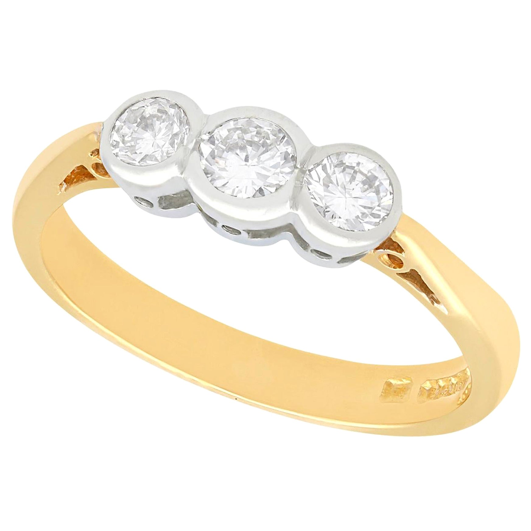 Pink Tourmaline Diamond Gold Three Stone Engagement Ring at 1stDibs