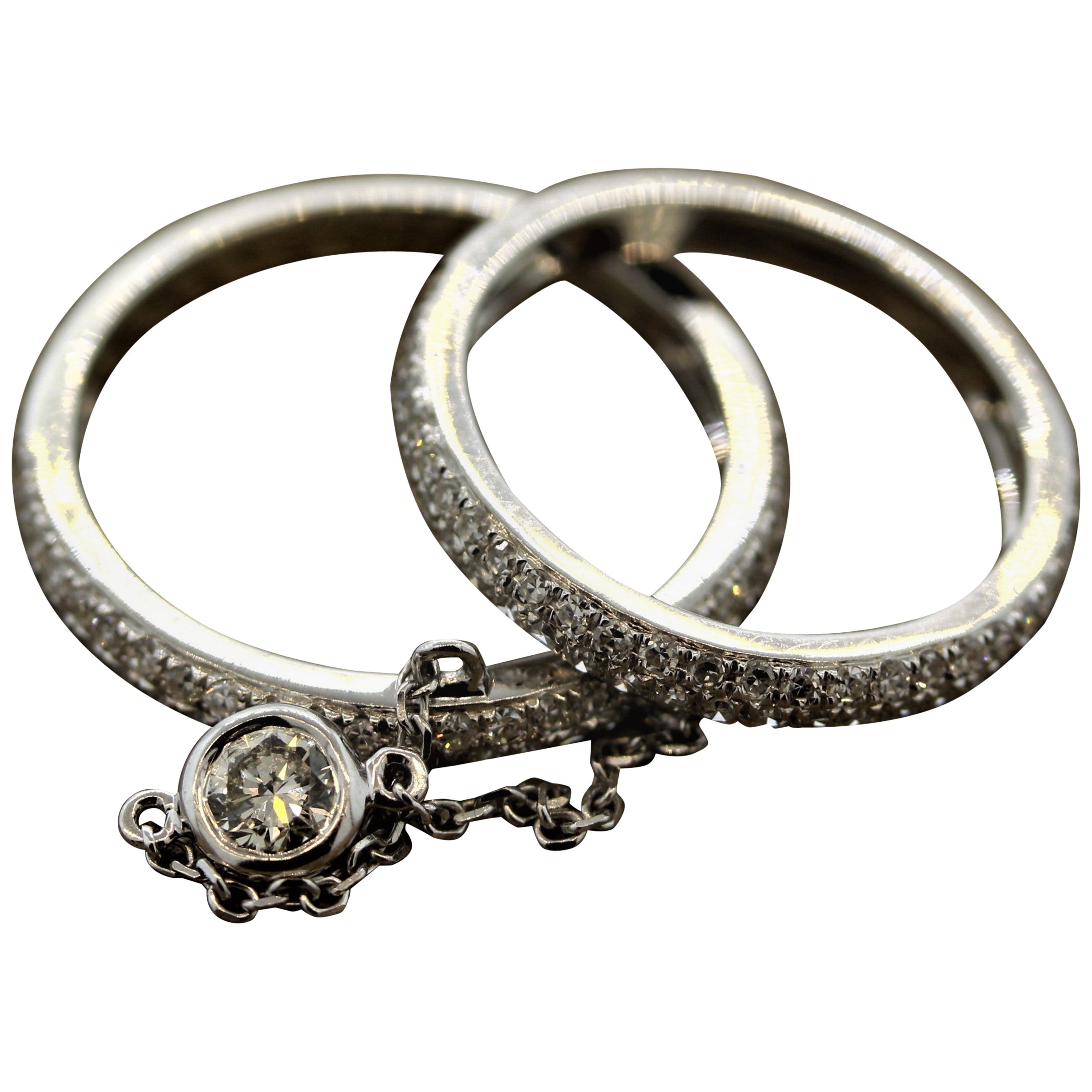 Swarovski Crystal Double Band Ring For Sale at 1stDibs