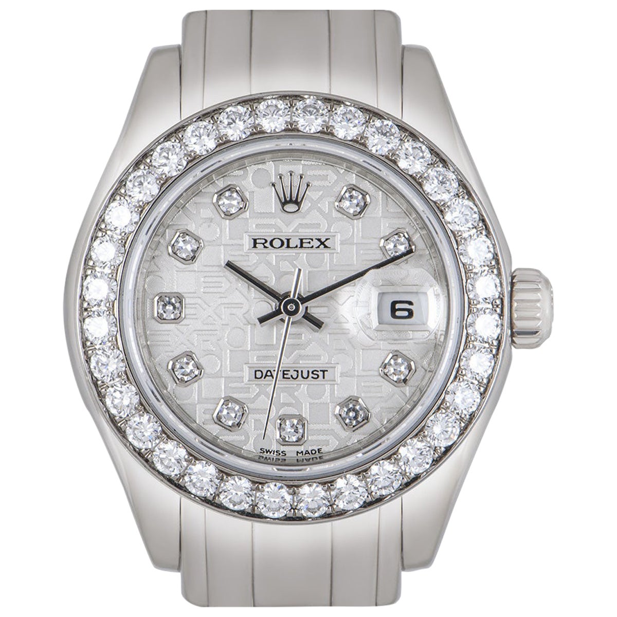 Rolex Ladies Pearlmaster 69299 Original Diamond Dial and Bezel 18 Karat ...