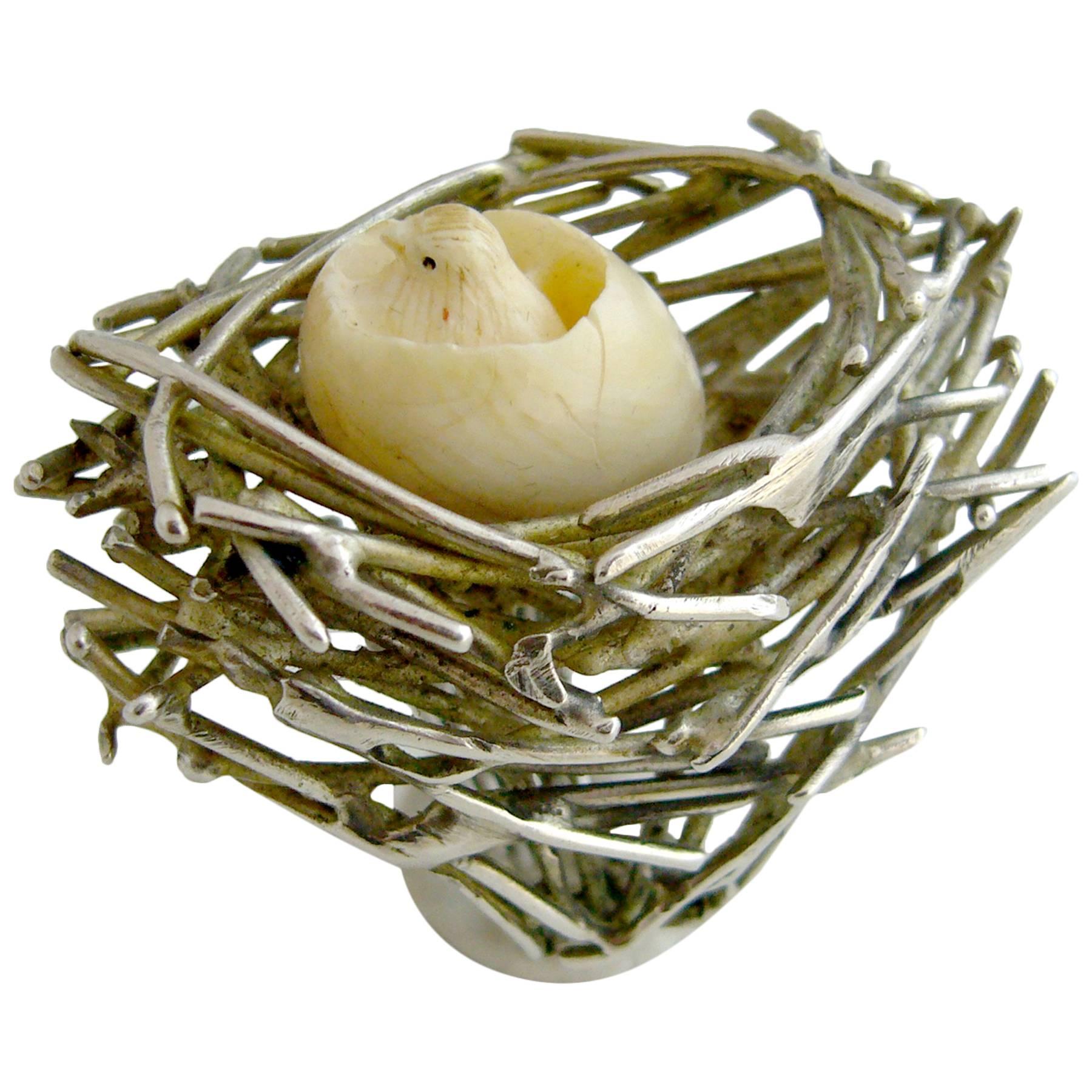 Sterling Silver Bird's Nest Ring at 1stDibs