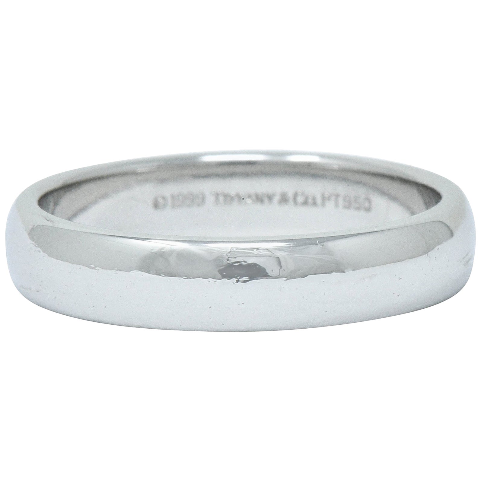 Tiffany and Co. Lucida Platinum Wedding Band Ring 3 mm For Sale at 1stDibs