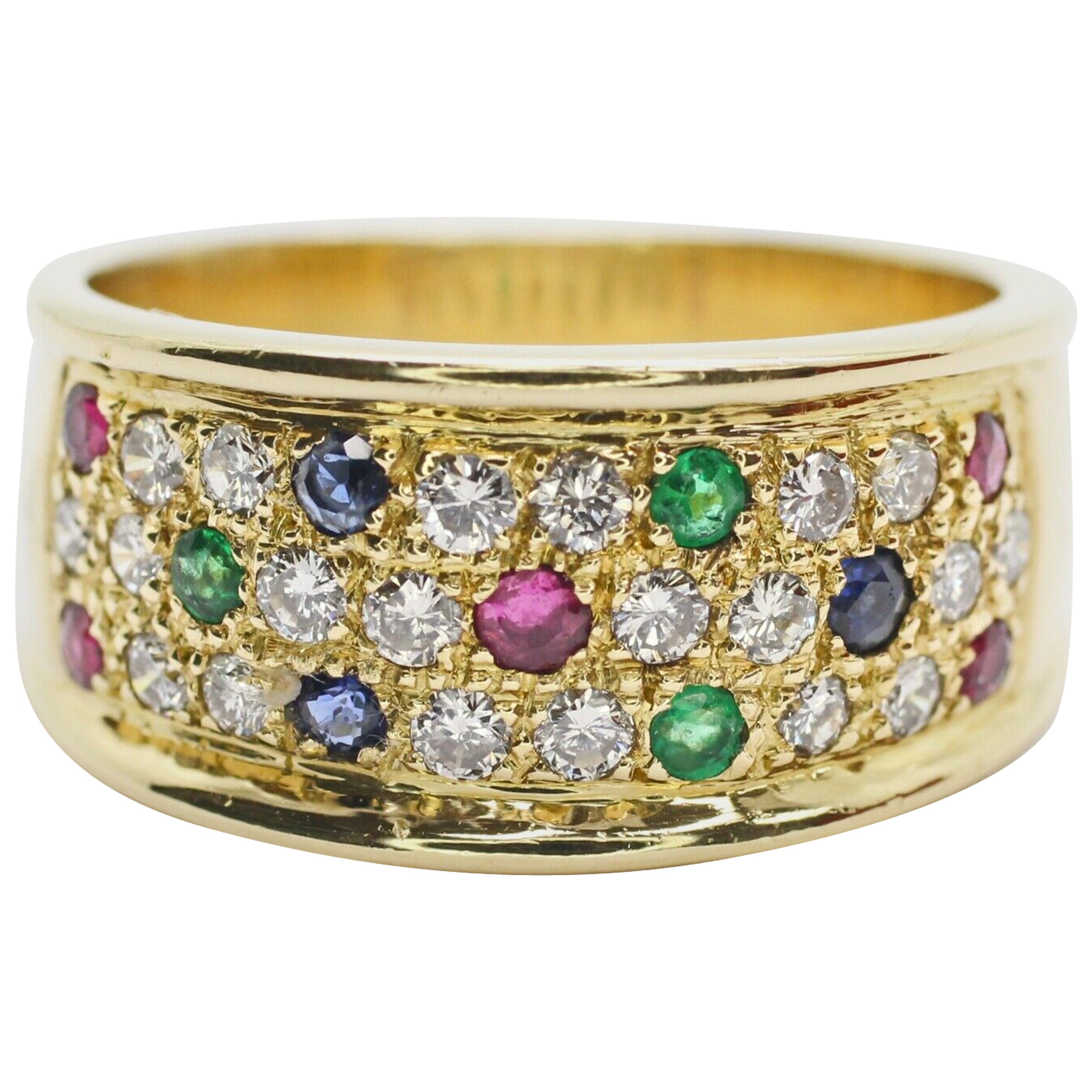 Gemstone Gold Peacock Ring For Sale at 1stDibs