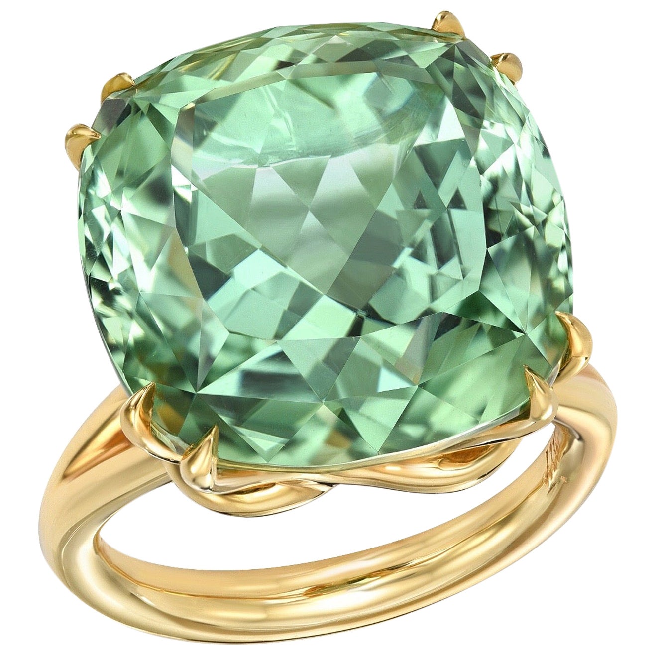 Mint Green Tourmaline Ring Oval 5.40 Carats at 1stDibs