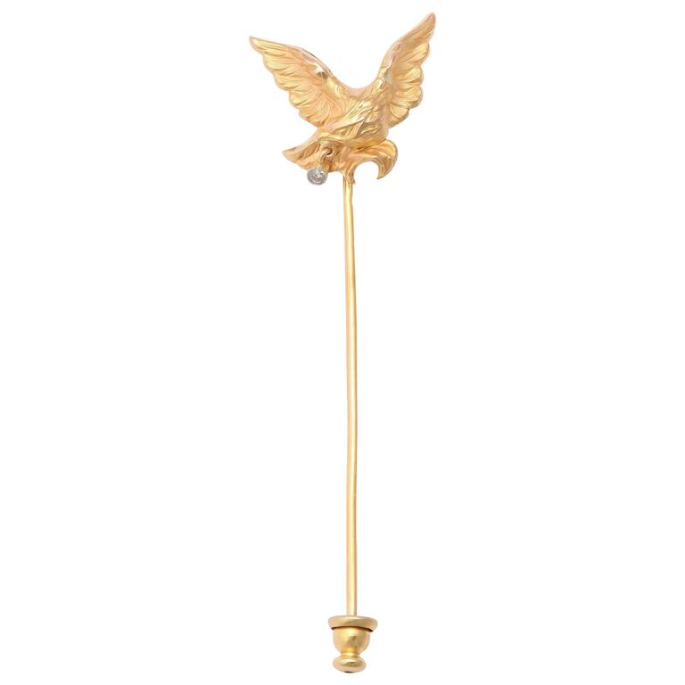 Late 19th Century French Gold Eagle Tie Pin at 1stDibs | gold eagle pin ...
