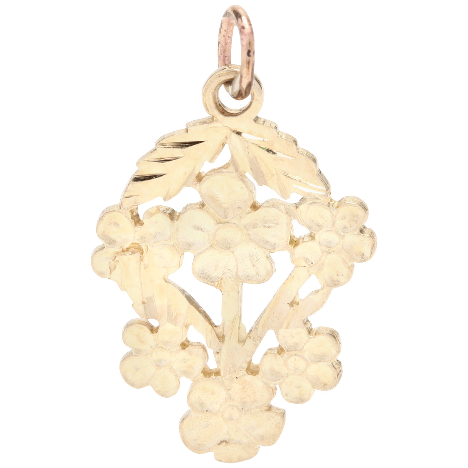 Mechanical 14 Karat Yellow Gold Bell with Edelweiss Flower Charm at 1stDibs