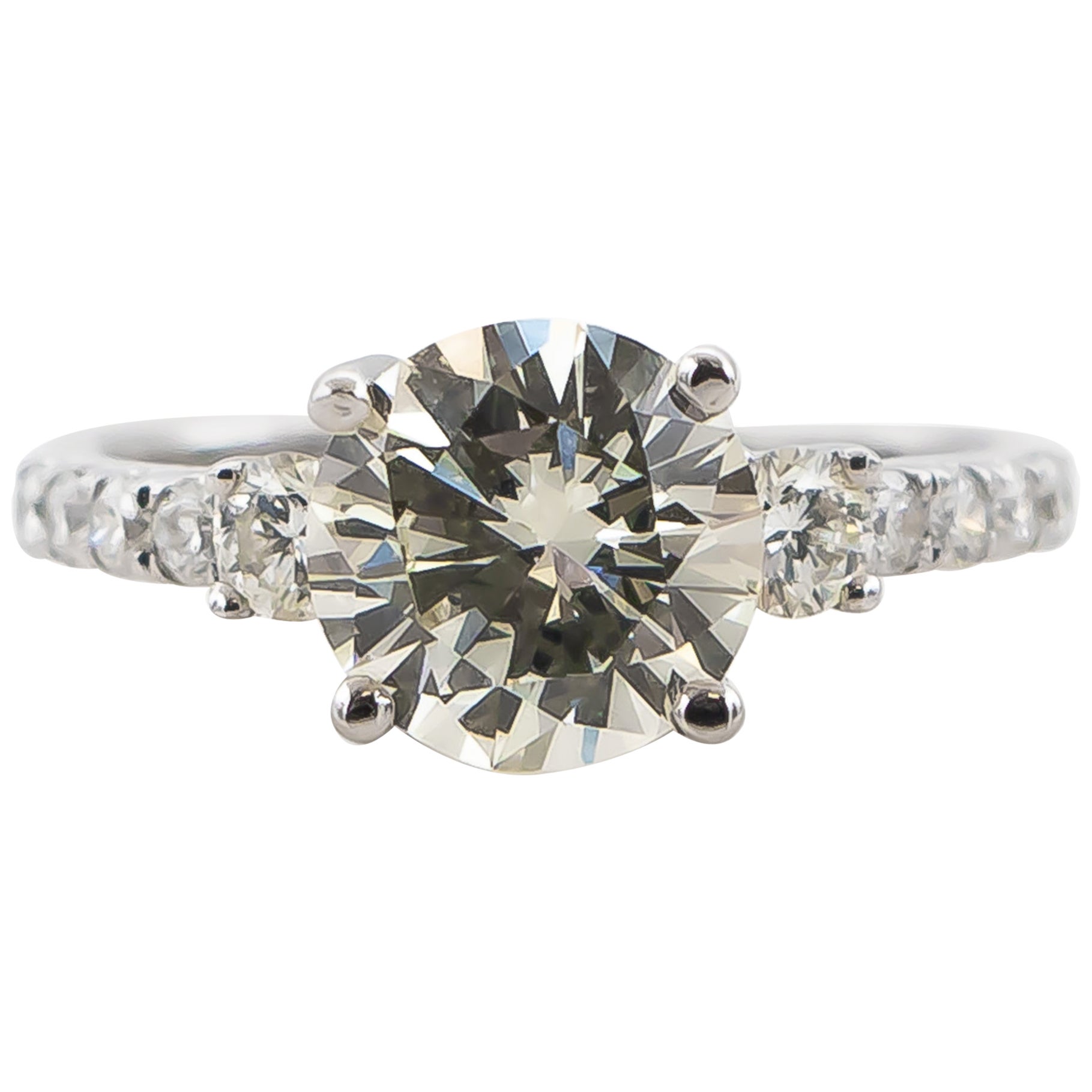Diamond Bridal Ring with Solitaire 1.05 Carat, Top Wesselton, SI2, 18 ...