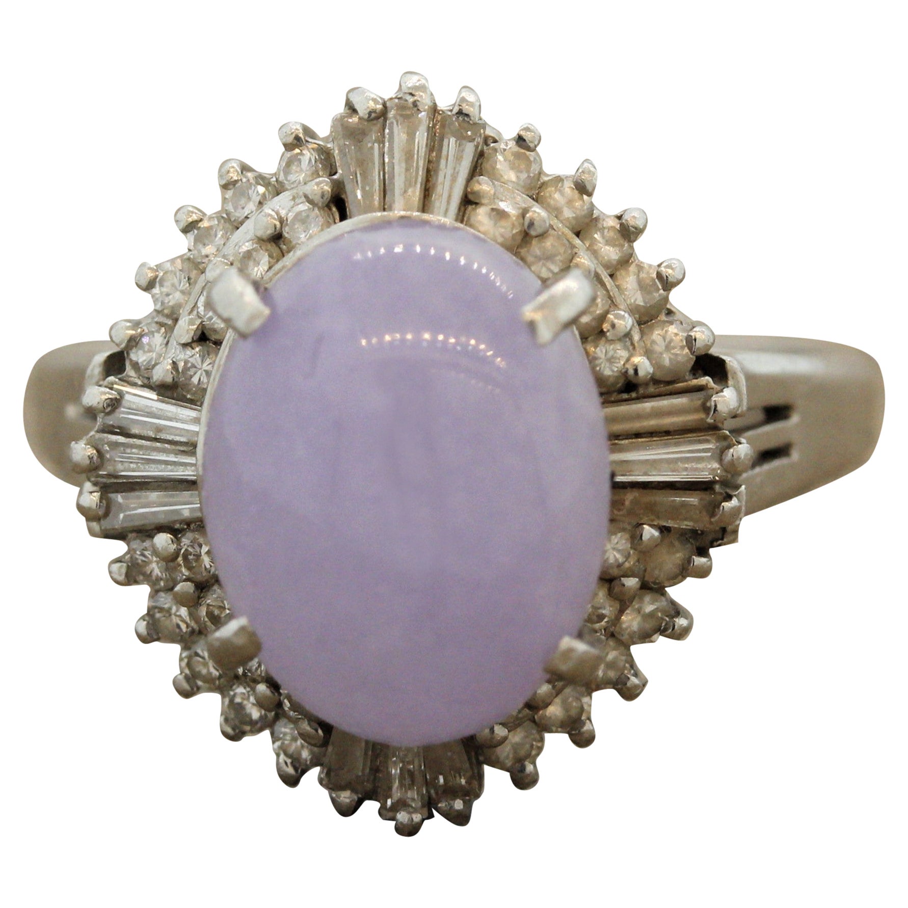 Certified Natural Lavender Jadeite Jade Designer Ring For Sale at 1stDibs