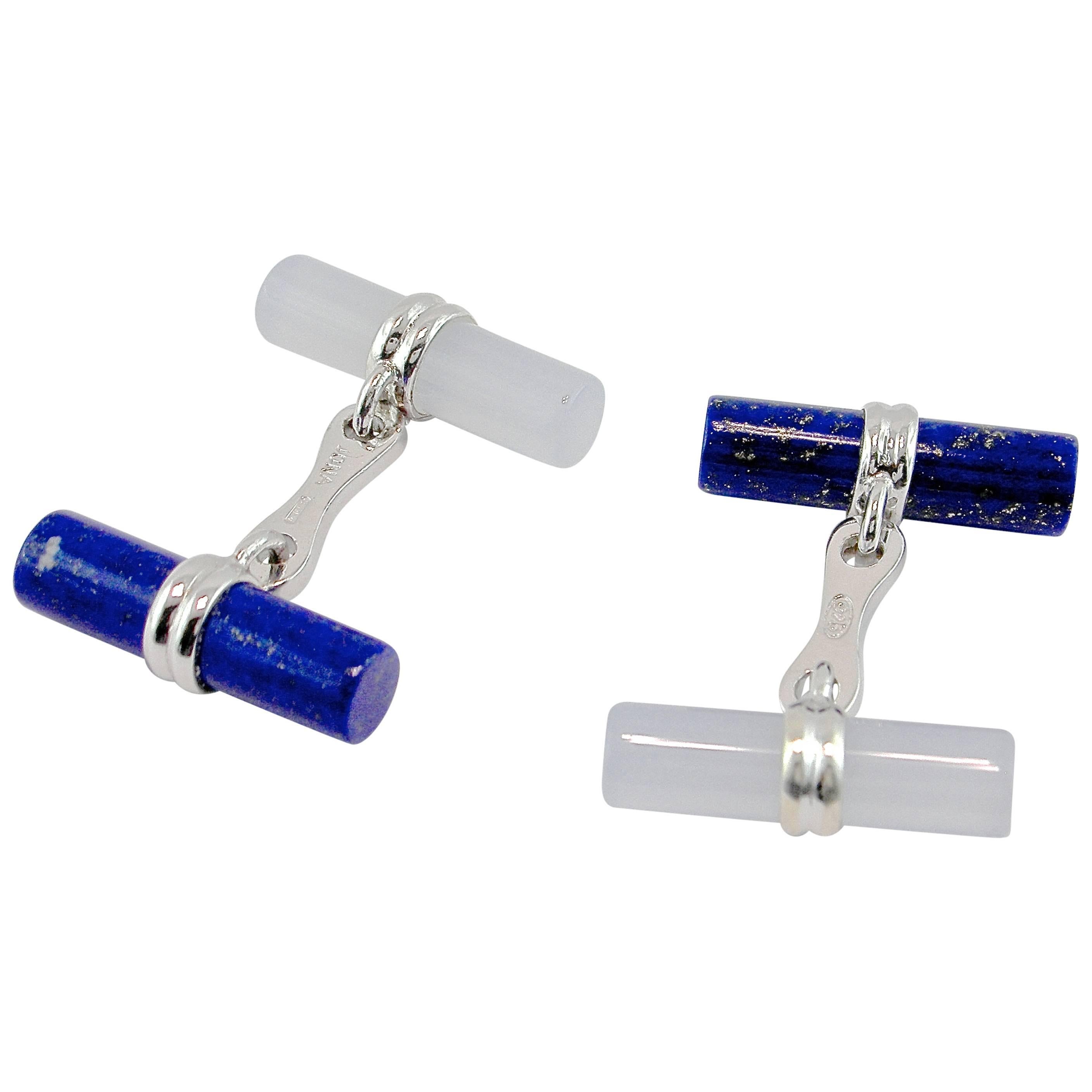 Sterling Silver Hand Carved Chalcedony Ship Yacht Cufflinks For Sale at ...