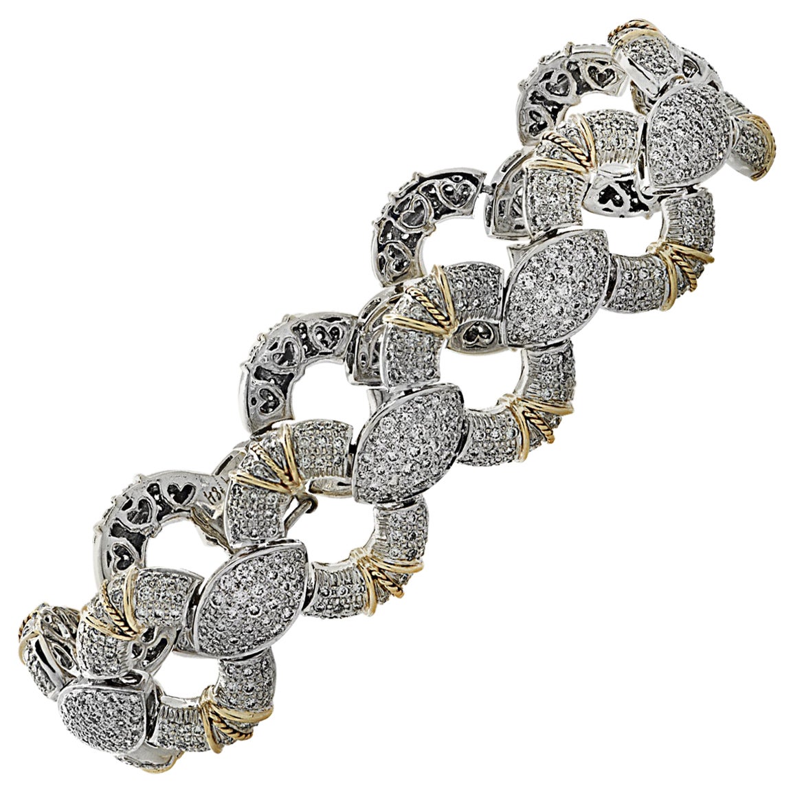 17.88 carats Oval and Pave Diamond Bracelet at 1stDibs