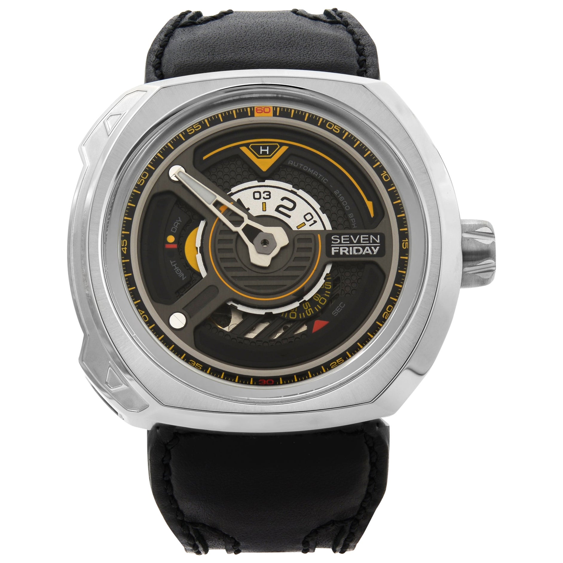 Seven Friday P-Series Steel Brown Leather Automatic Men’s Watch V2/01 ...