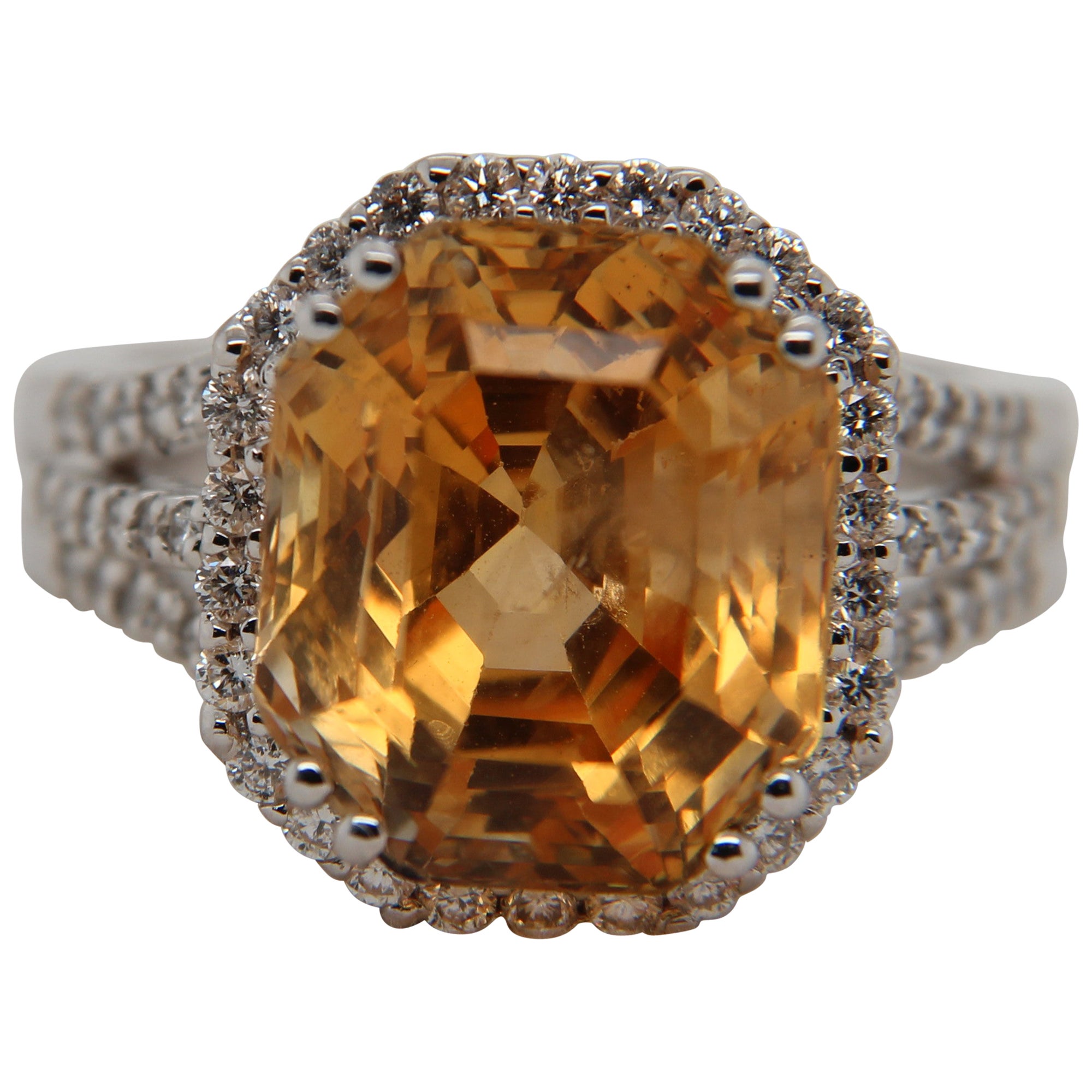 GIA Certified 3 Carat Fancy Vivid Orangy Yellow Zimmi Diamond Ring For ...