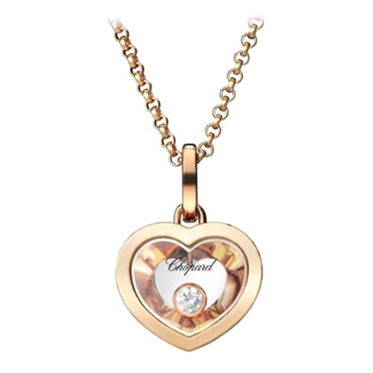 Chopard Happy Diamond Four Heart Gold Necklace For Sale at 1stDibs