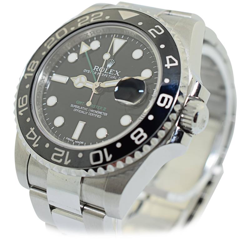 Rolex Stainless Steel Ceramic GMT Master Two Wristwatch Ref 116710 at ...