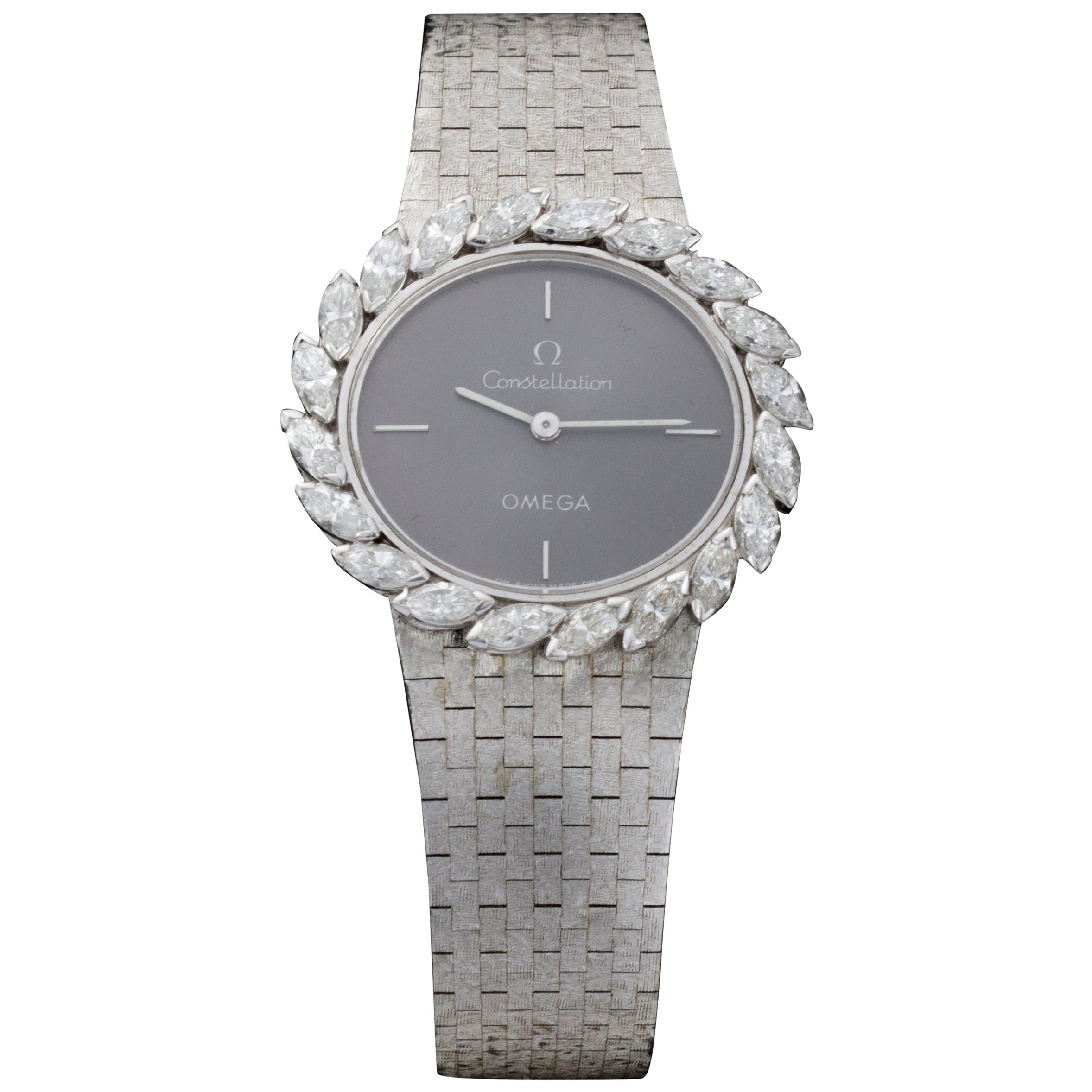 Vintage Omega Diamond 18 Karat Gold Hand Engraved Covered Watch For ...