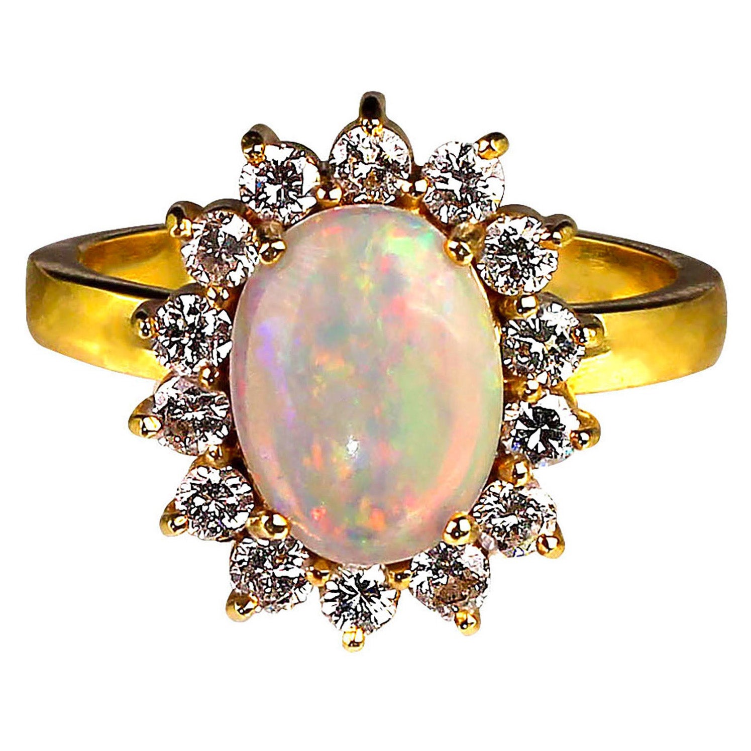 David R Freeland Opal and Diamond Ring in 18 Karat Yellow Gold at ...