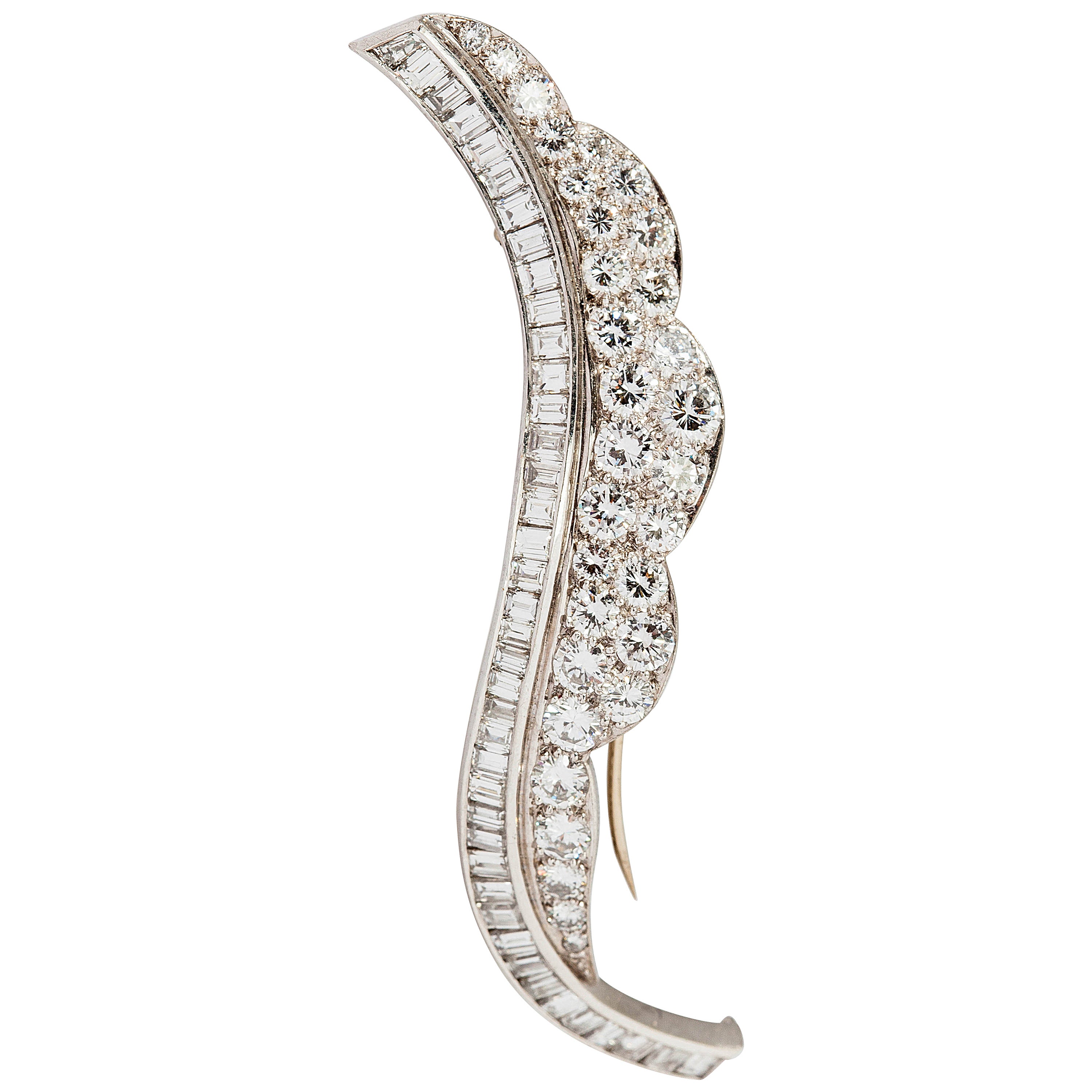 Beautiful Fancy Yellow Diamond Gold Platinum Leaf Brooch For Sale at ...