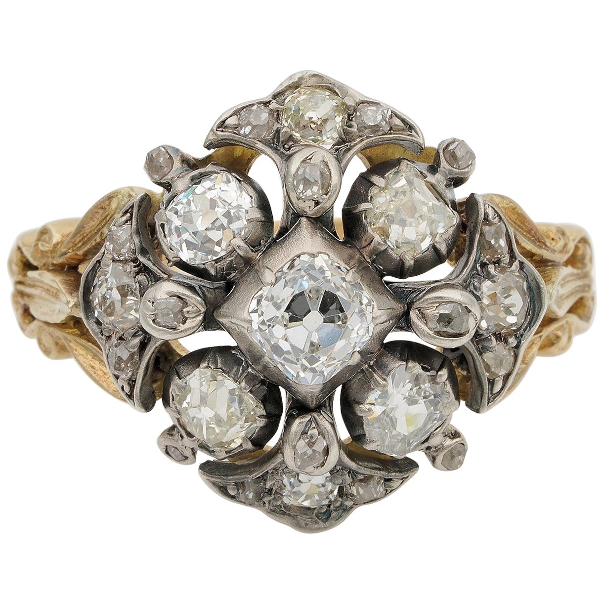 Georgian Diamond Cluster Ring, circa 1830 For Sale at 1stDibs