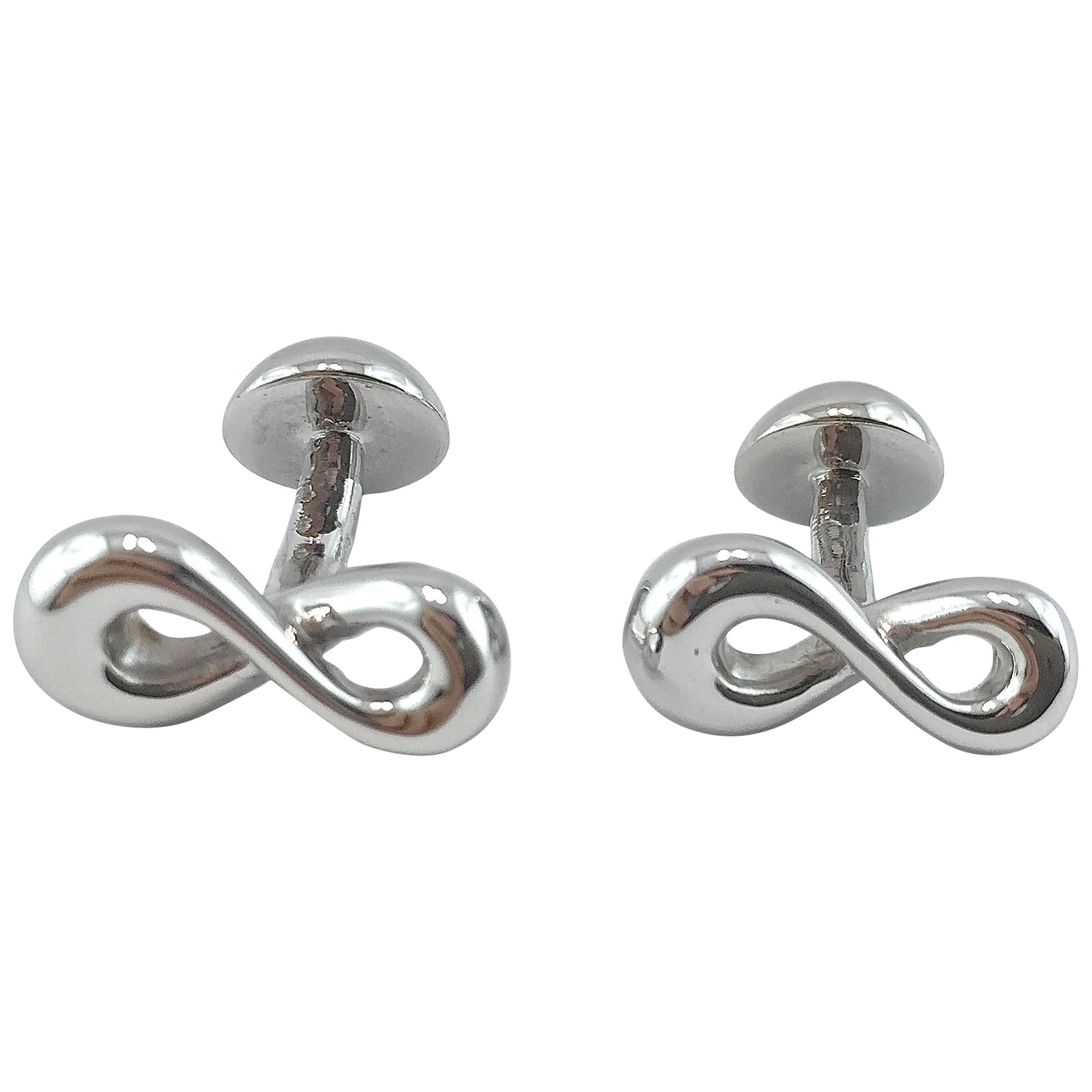 Alex Jona Sterling Silver Infinity Cufflinks For Sale at 1stDibs