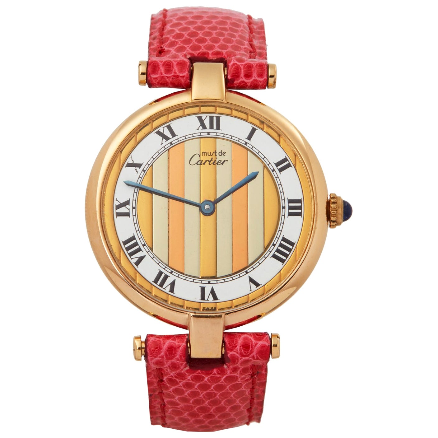 Trinity Tri Color Must Cartier Vermeil Watch with Diamond Crown For ...