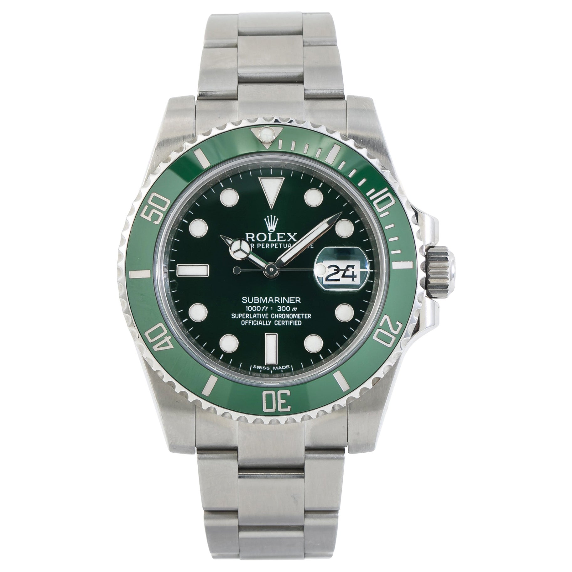Rolex Submariner Hulk Green Dial Bezel Men's Watch 116610LV Box Card ...