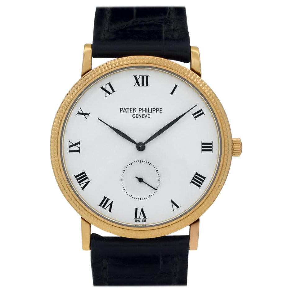 Patek Philippe 3857 18 Karat Yellow Gold Blue Dial Watch at 1stDibs