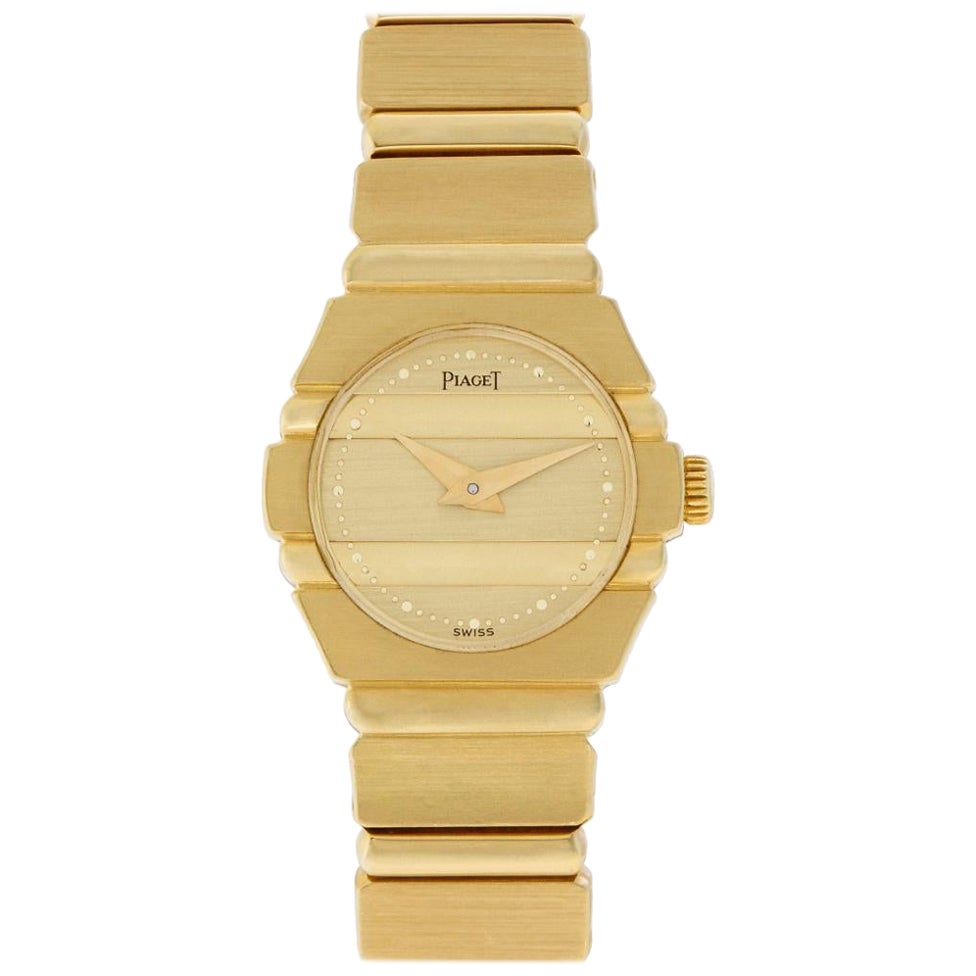 Piaget Polo 7131 C701 18 Karat Gold Dial Quartz Watch For Sale at 1stDibs