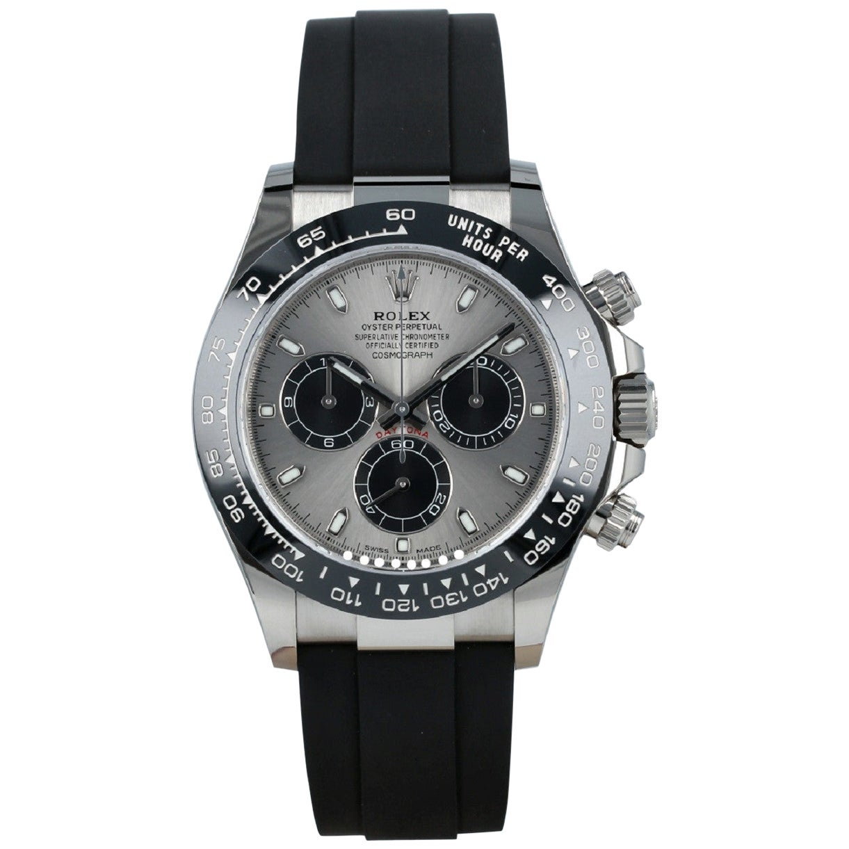 Rolex 18 Karat Gold Daytona Chronograph 116519 White Dial New Rubber B ...