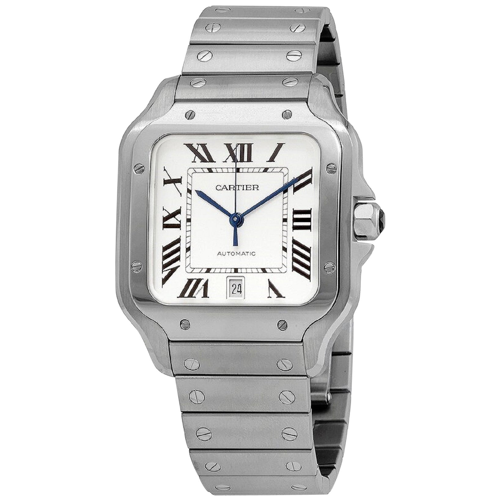 Cartier Santos Blue Dial Large Stainless Steel Watch WSSA0030 For Sale ...
