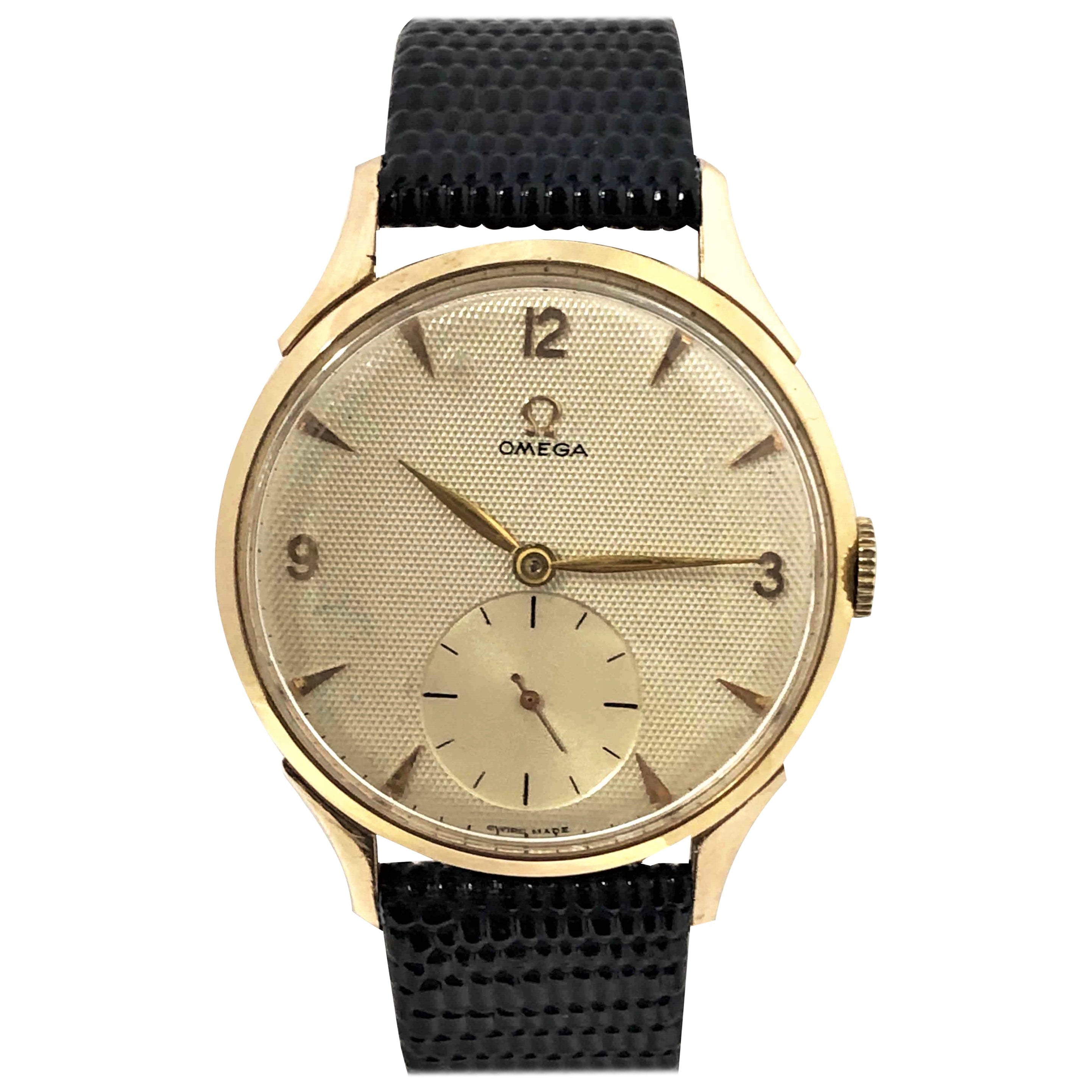 Omega Vintage Rose Gold Automatic Gents Wristwatch For Sale at 1stDibs