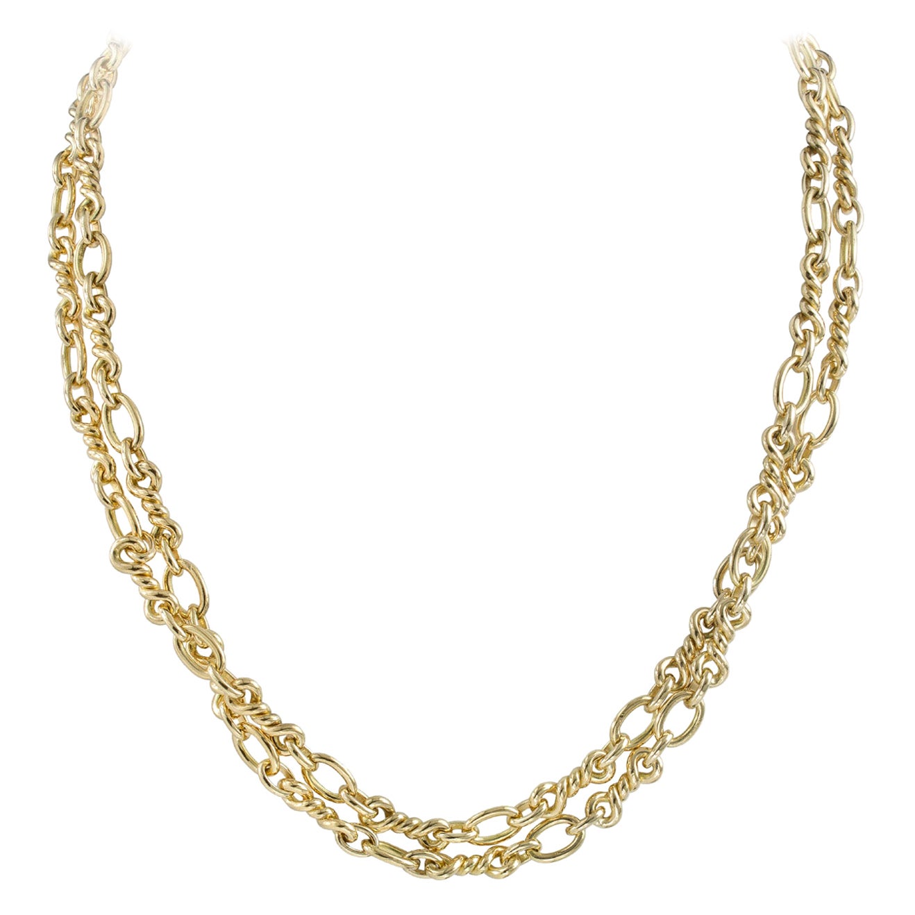 Antique Gold Fancy Double Prince Albert Chain at 1stDibs