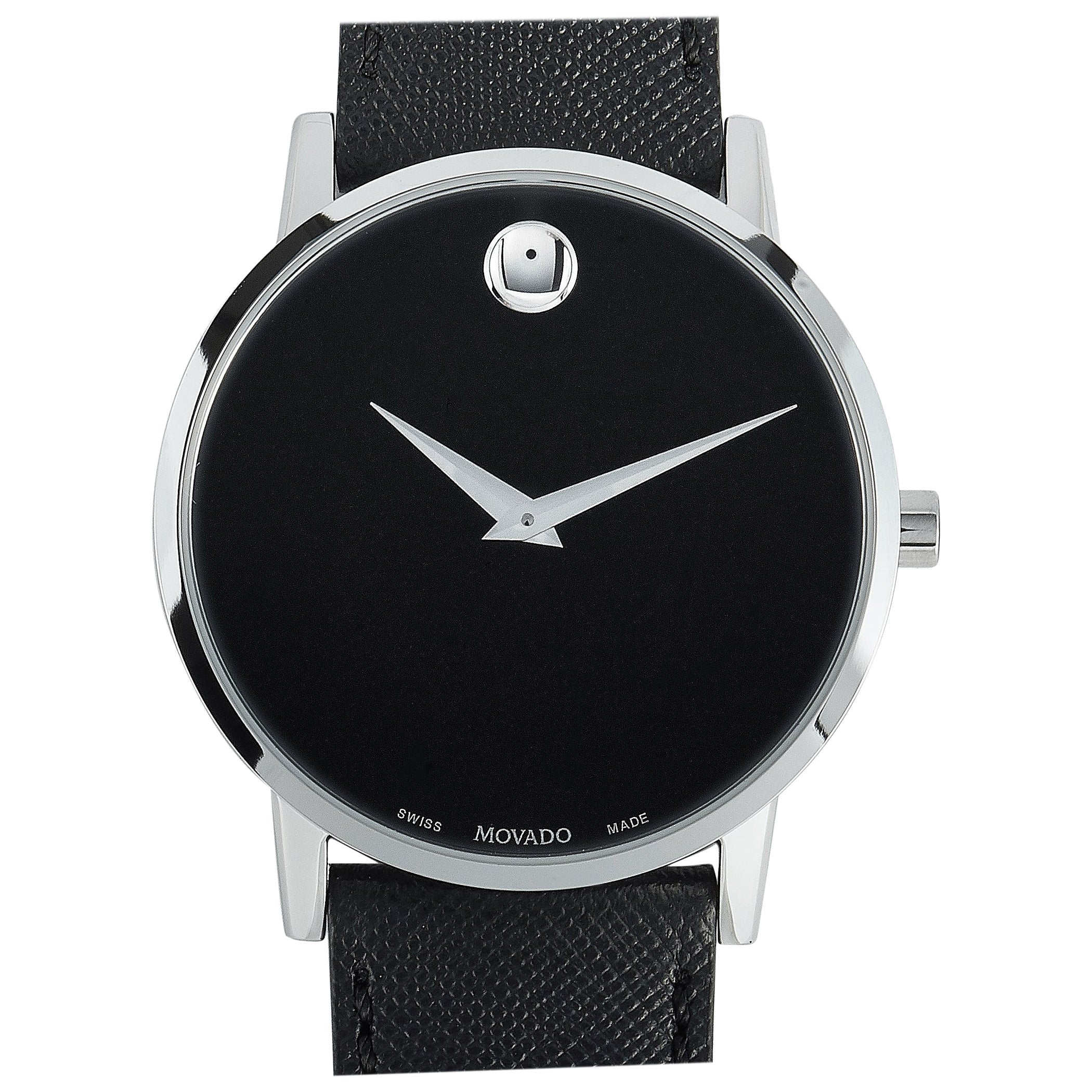 Pre-owned Watch Case Black Face Movado Museum, Ladies Water Resistant ...