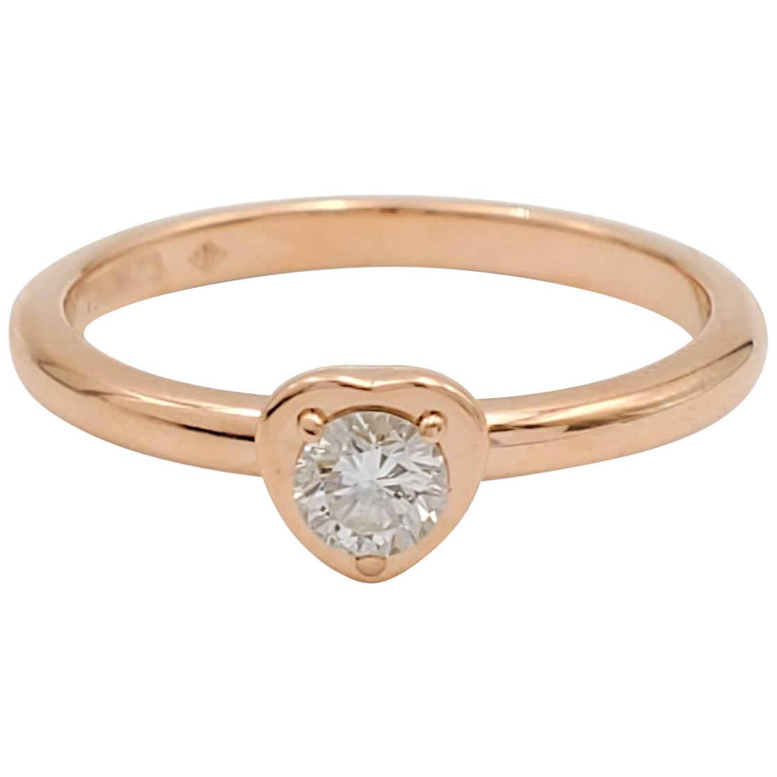 Cartier Ellipse Diamond Gold Solitaire Ring For Sale at 1stDibs
