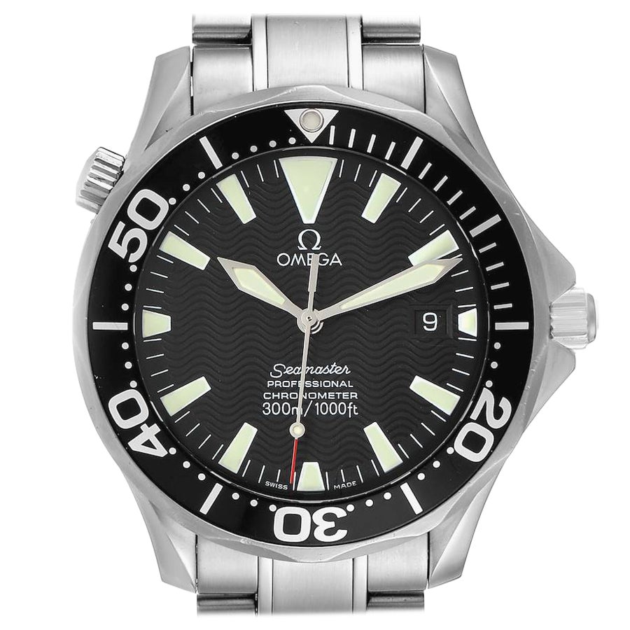 Omega Seamaster Black Wave Dial Midsize 300m Watch 2252.50.00 Box Card ...