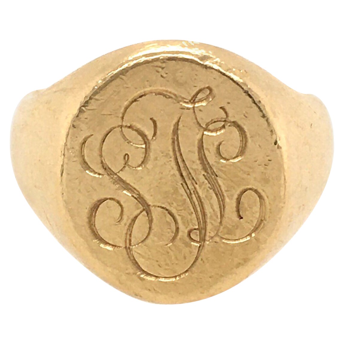 1860s French Napoleon III Agate Gold Signet Ring at 1stDibs