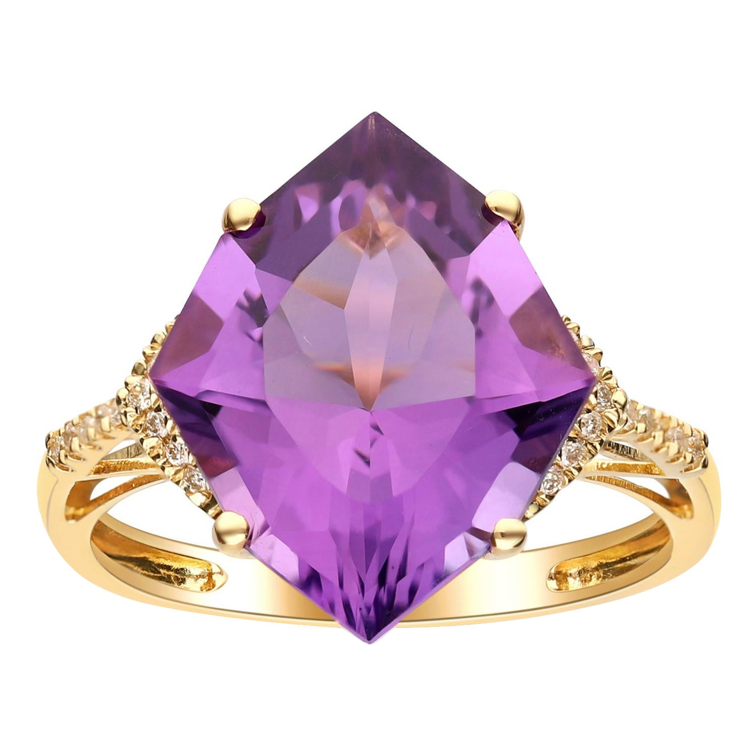 14 Karat Yellow Gold 10 Carat Amethyst Gauthier Ring at 1stDibs