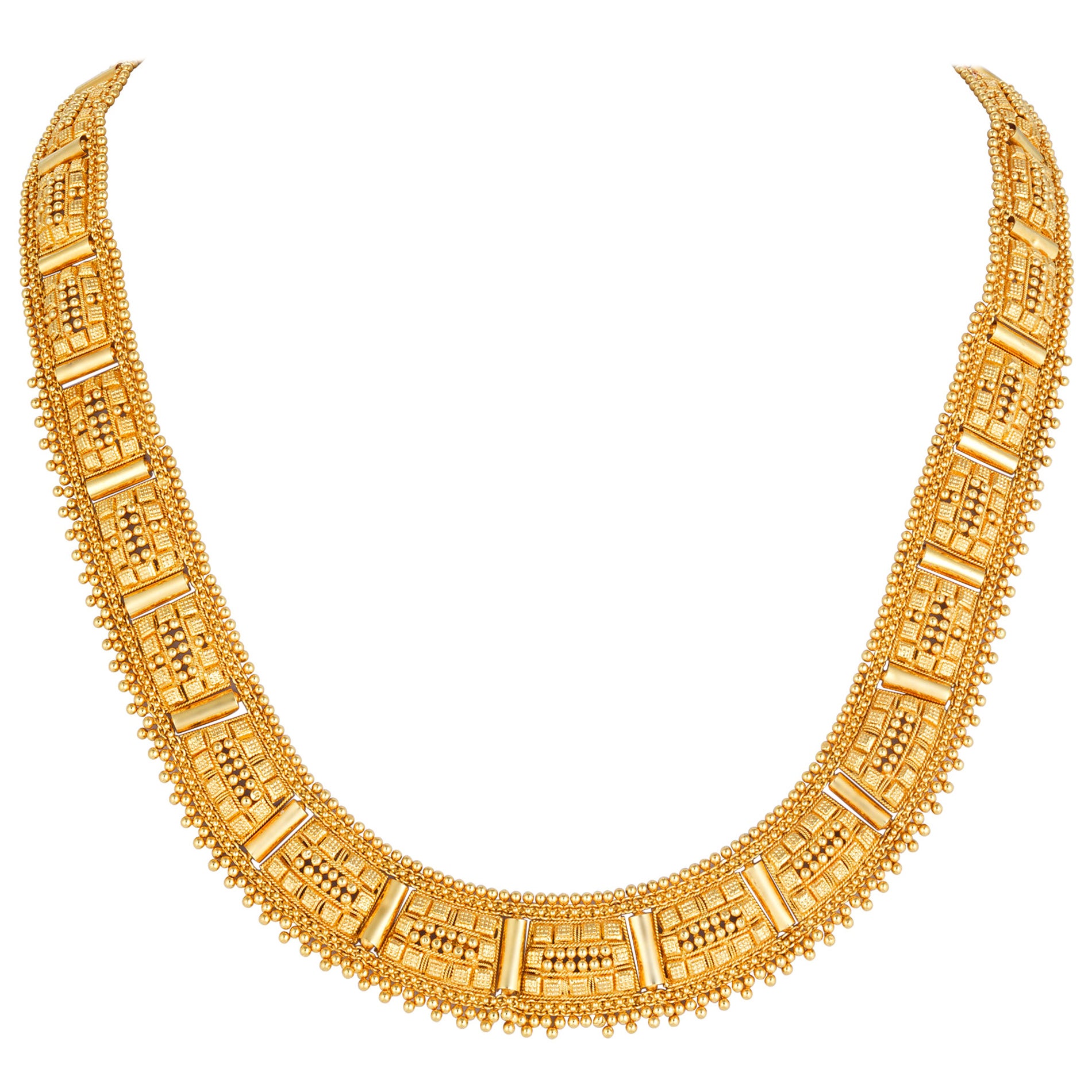 Egyptian-Inspired Gold Collar Necklace For Sale at 1stDibs