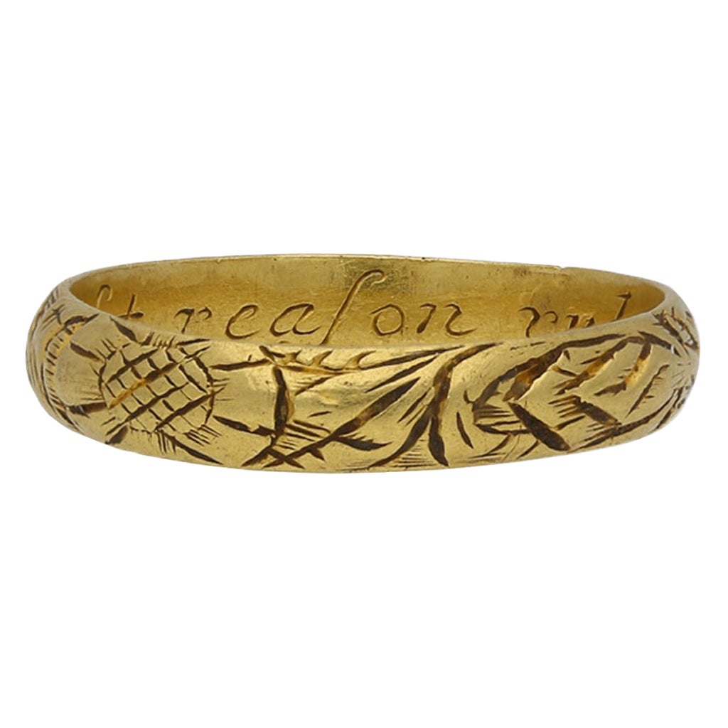 Late 17th-Early 18th Century 18 Karat Gold Posy Ring at 1stDibs