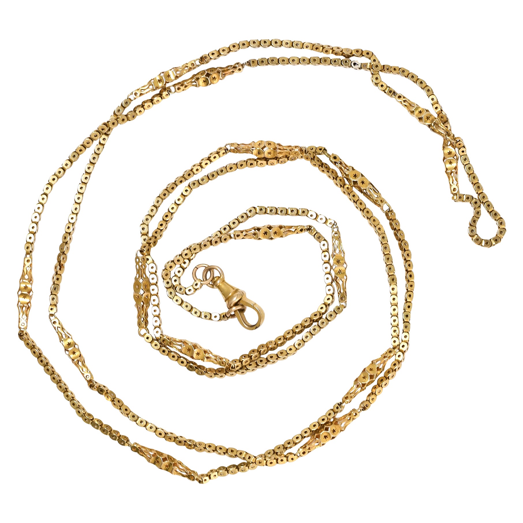 Antique Gold Fancy Double Prince Albert Chain at 1stDibs