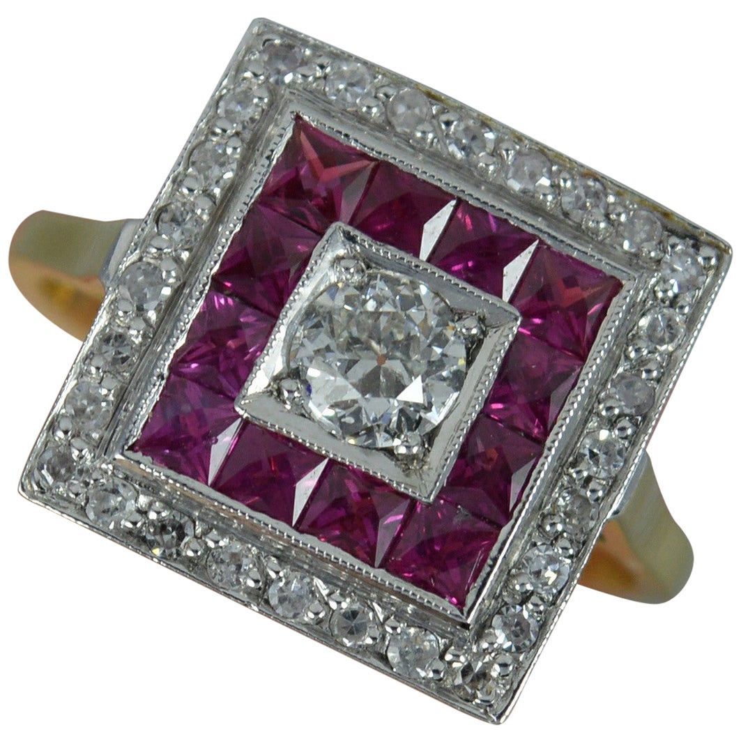 Antique Old Cut Diamond 18 Carat Yellow Gold and Platinum Coronet ...