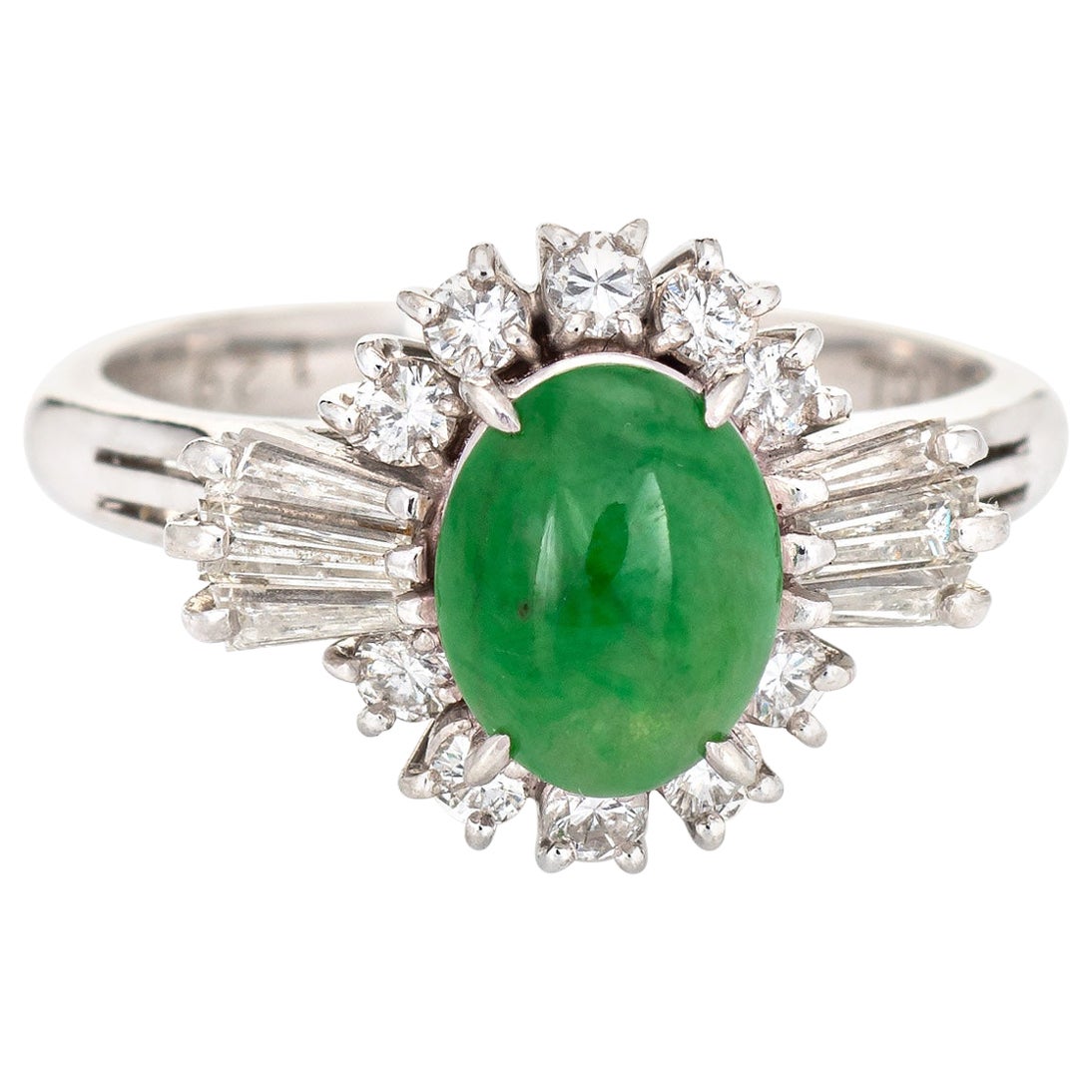 Certified Natural A Grade Jadeite Jade Ring Vintage 14 Karat Gold ...