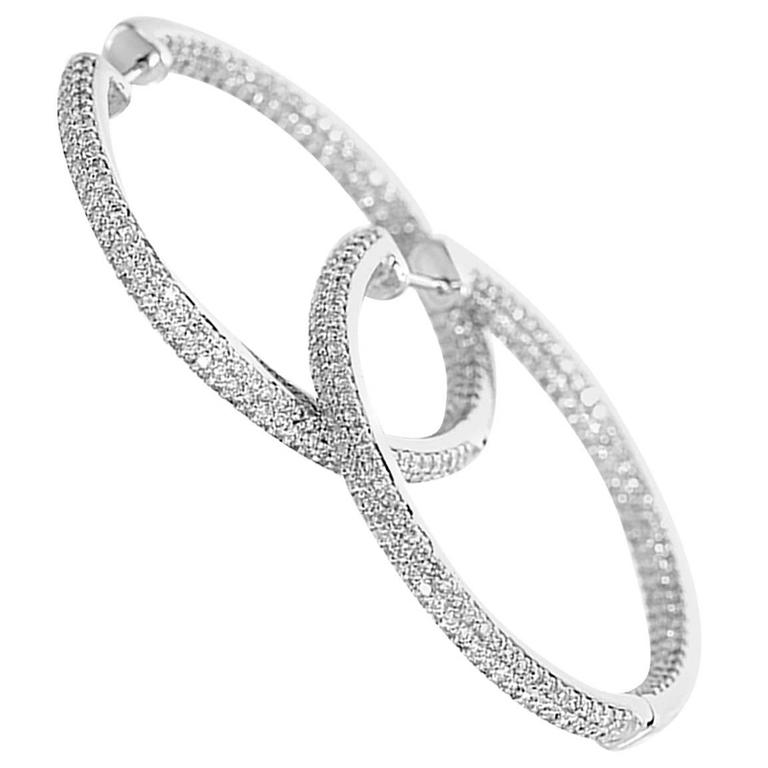 Stunning Diamond Gold Inside-Out Hoop Earrings at 1stDibs