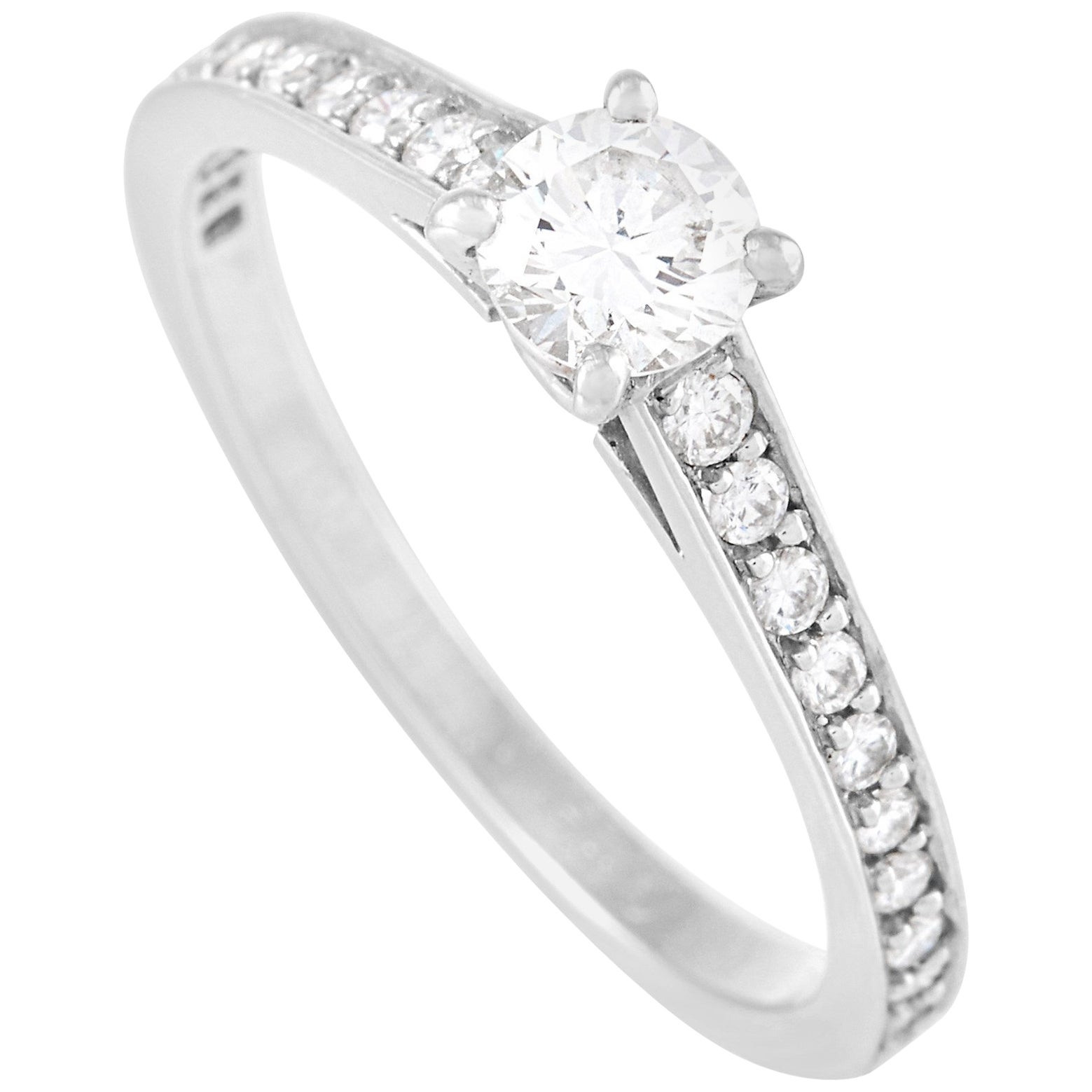 Cartier C de Cartier .53 Round Diamond Solitaire Platinum Engagement ...