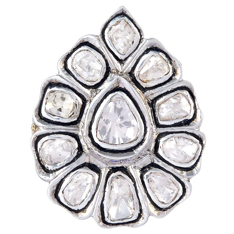 Ornamental Design Ring with Uncut and Rose Cut Diamonds Made in Gold ...