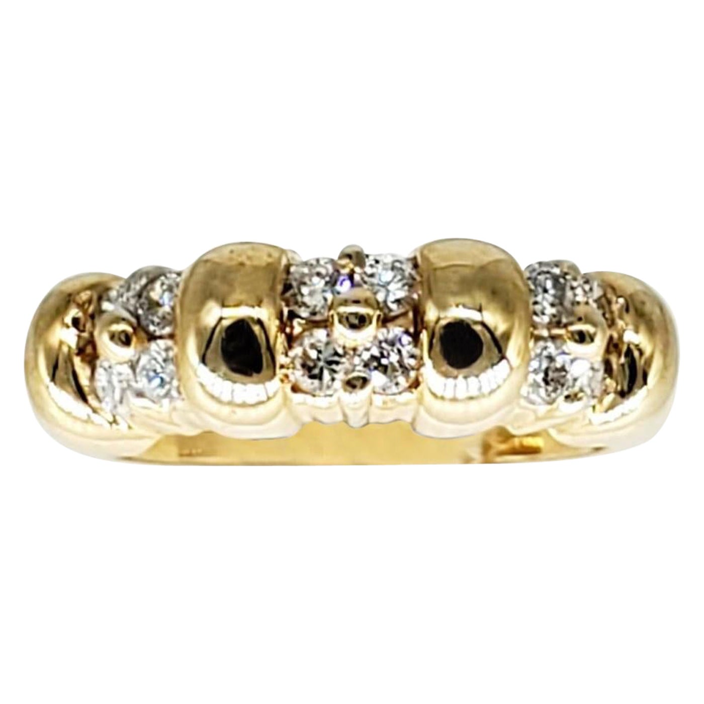 Raphael Leon 0.05 Carat Diamond 14 Karat Gold Band Ring For Sale at ...