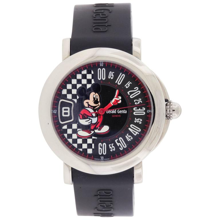 Gerald Genta Stainless Steel Fantasy Retro Mickey Mouse Race Driver ...