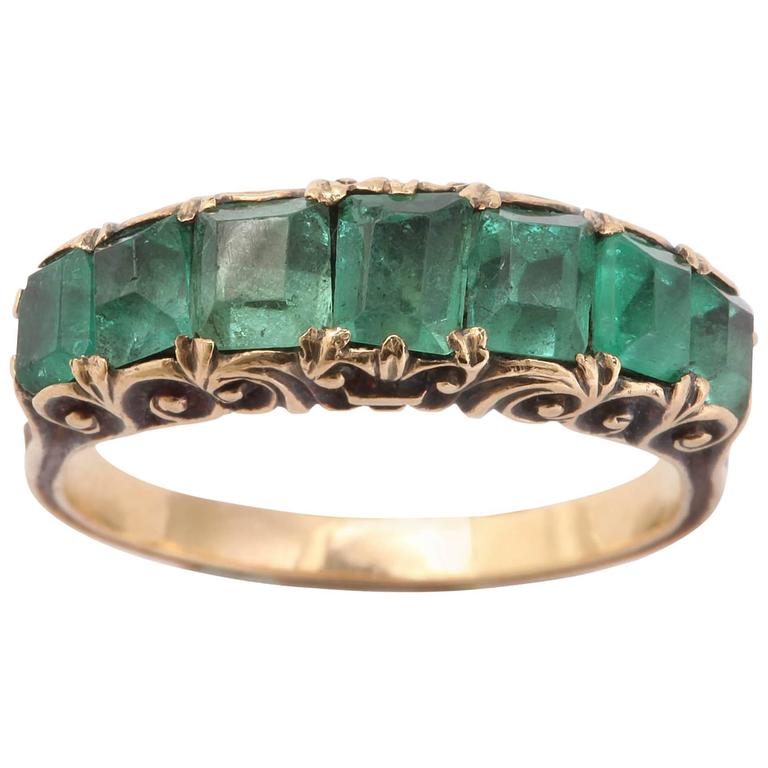 Georgian Table Cut Emerald Ring at 1stDibs