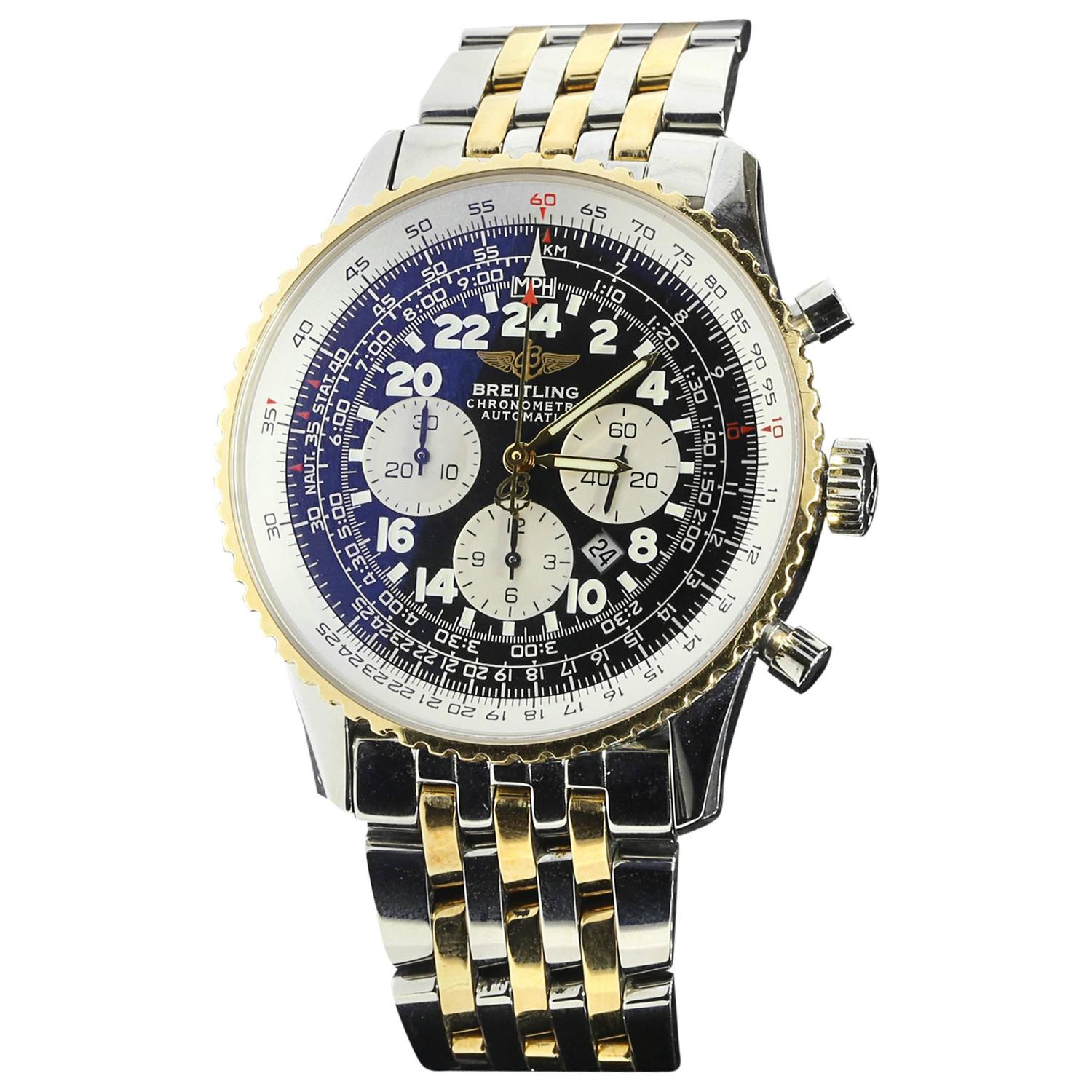 Breitling Yellow Gold Stainless Steel Cosmonaute Navitimer Two-Tone ...