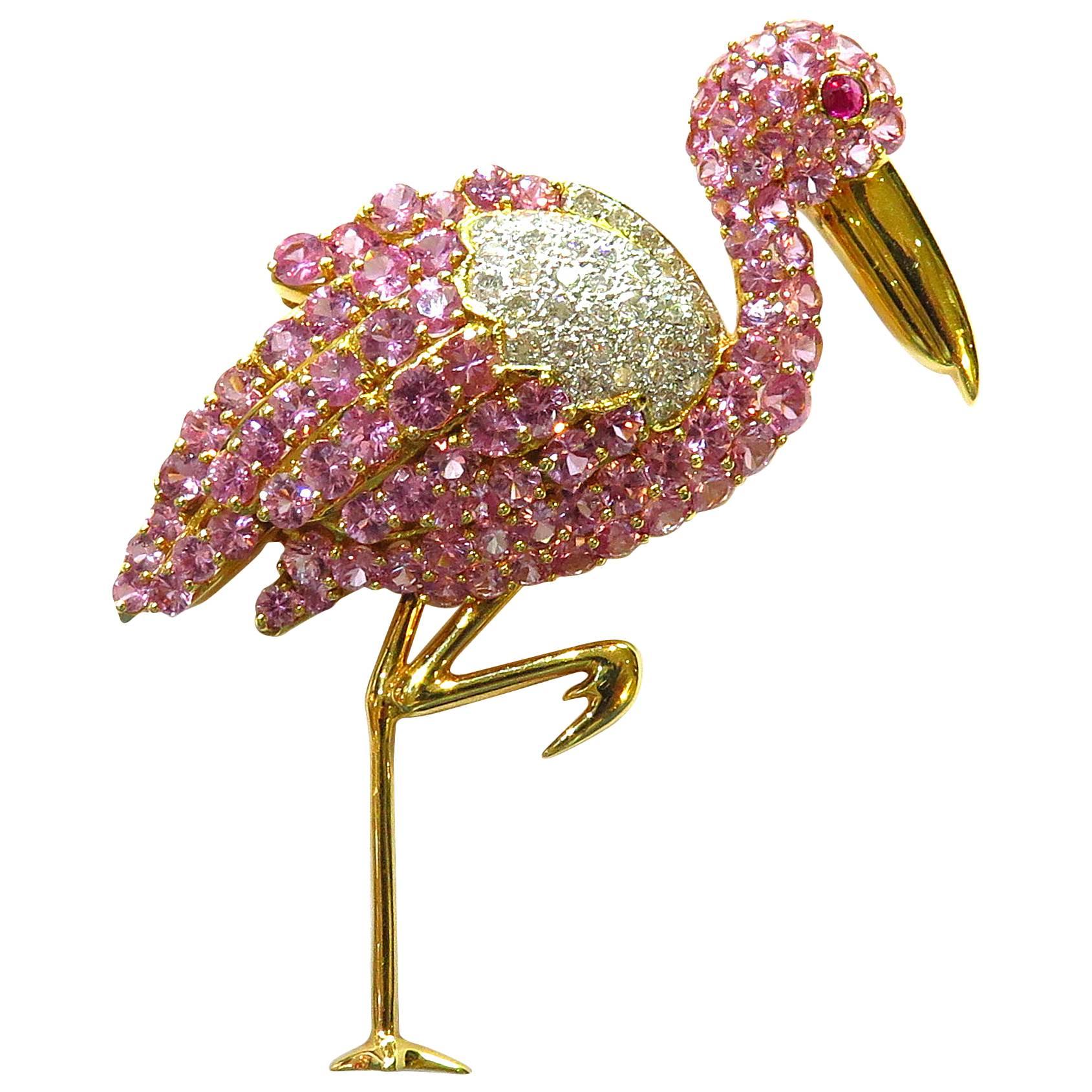 Vintage Flamingo Pin - 3 For Sale on 1stDibs